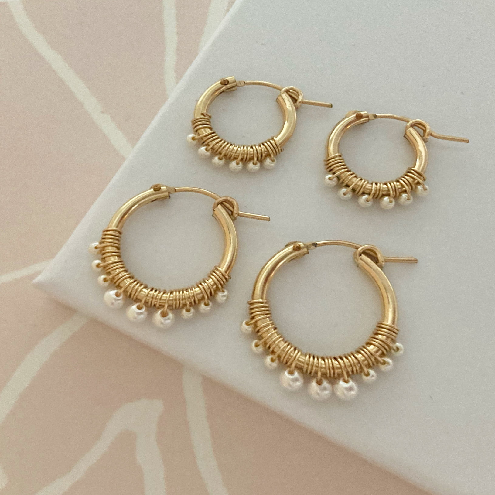Mini Gold Hoops with Swarovski Crystals | Me Me Jewellery